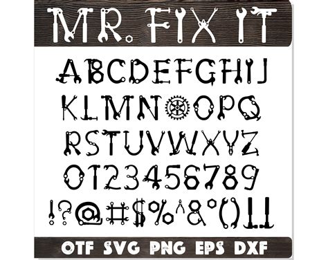 Tool Font Ttf Svg Png Mr Fix Font Otf Tools Alphabet Tool Letters Mr Fix Font Svg Ttf Dad