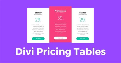 Divi Pricing Tables Downloadable Layouts • Divi Cake Blog