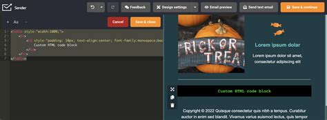 The HTML Element In Design Editor Sender Help Center