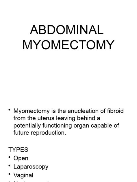 Myomectomy Pdf Uterus Sexual Anatomy
