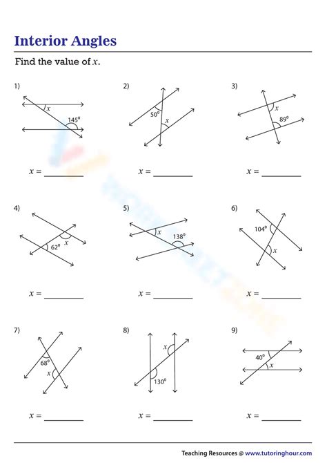 Angles In Parallel Lin 2 Worksheet