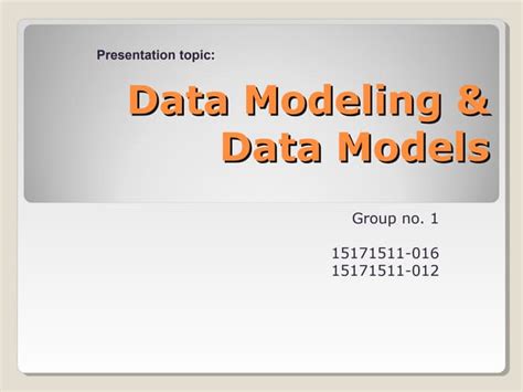 Data Modeling And Models Ppt Databases Computer Software And