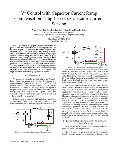 Pdf V2 Control With Capacitor Current Ramp Compensation Using Lossless Capacitor Current Sensing