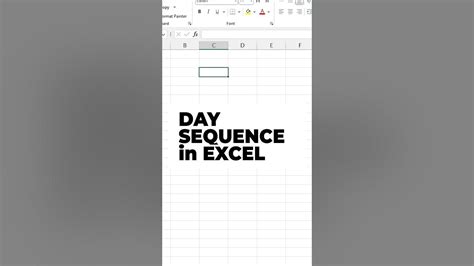 Day Sequence In Excel📅excel Formula For Job Interview Excel For Fresher💼excelshorts Exceltips