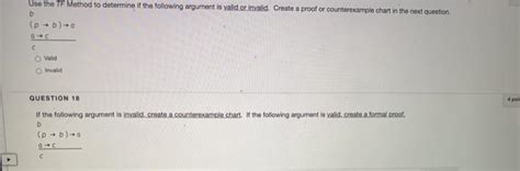 Solved Use The Tf Method To Determine If The Following