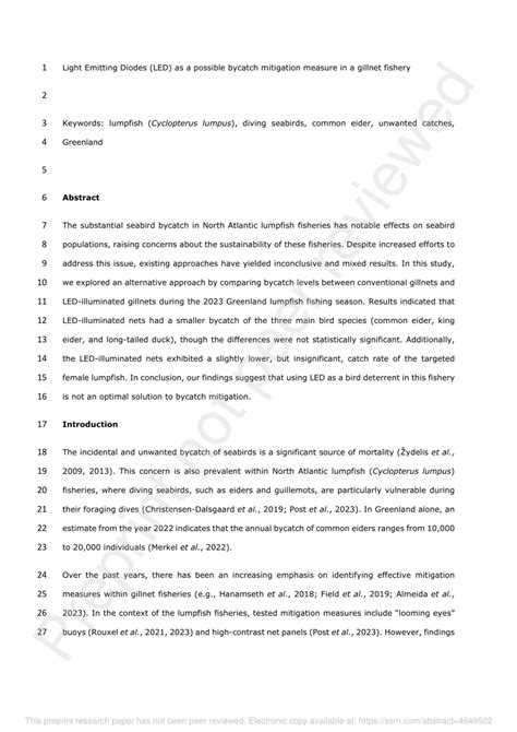 Pdf Light Emitting Diodes Led As A Possible Bycatch Mitigation