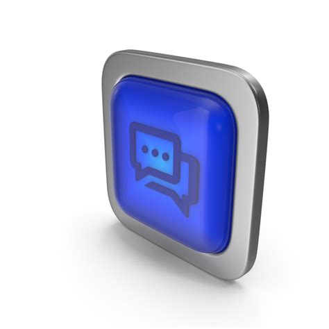 Blue Square Messages Button Iconの3Dオブジェクト2392466735 Shutterstock