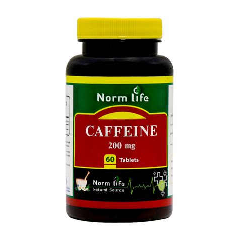 قرص کافئین 200 میلی گرم نورم لایف 60 عدد Norm Life Caffeine 200 Mg 60 Tabs سرسون داروخانه آنلاین