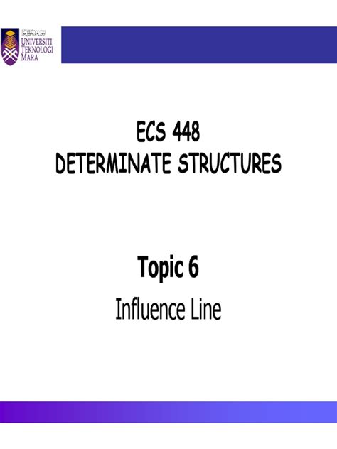 Ecs 448 Influence Lines For Determinate Structures Pdf Structural