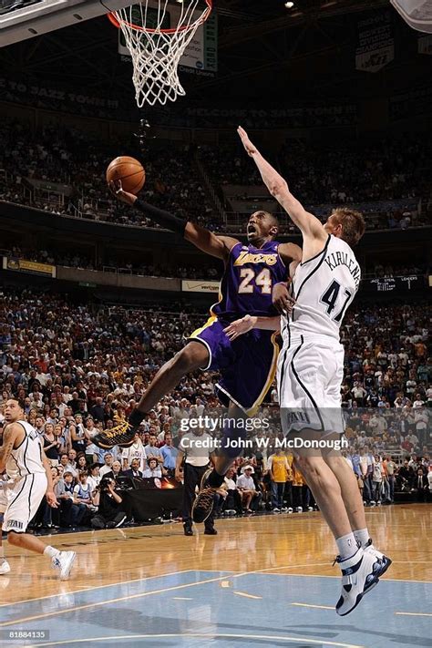 Nba Playoffs Los Angeles Lakers Kobe Bryant In Action Layup Vs Utah
