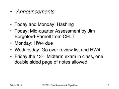 Cse373 Data Structures And Algorithms Lecture 13 Hash Tables Ppt Download