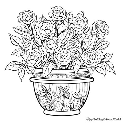 Flower Pot Coloring Pages Stunning Flower Coloring Page Little