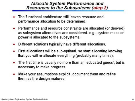 System Synthesis Module Space Systems Engineering Version
