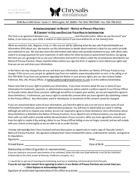 fillable online client right responsibilities and informed consent fax
