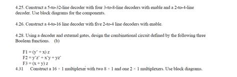 Solved 425 Construct A 5 To 32 Line Decoder With Four