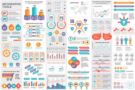 인포그래픽 요소 데이터 시각화 벡터 디자인 템플릿을 번들로 묶습니다 0명에 대한 스톡 벡터 아트 및 기타 이미지 0명