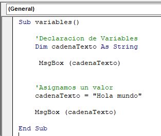 Píldoras Ofimáticas Variables tipo texto en VBA para Microsoft Excel