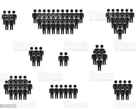 People Icon Set In Flat Style Isolated On White Background Stock