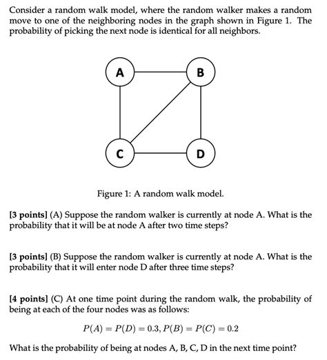Solved Consider A Random Walk Model Where The Random Walker Makes A Random Move To One Of The