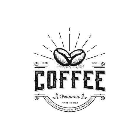 레트로 빈티지 커피 로고 디자인 벡터 일러스트 템플릿 프리미엄 벡터