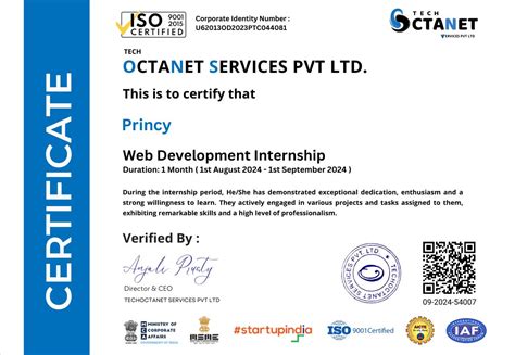 Princy Gangwar On Linkedin Webdevelopment Octanet Learning Octanet