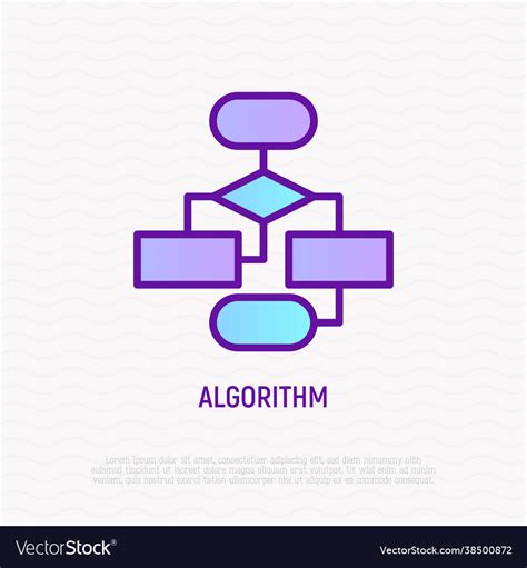 Algorithm Thin Line Icon Modern Royalty Free Vector Image