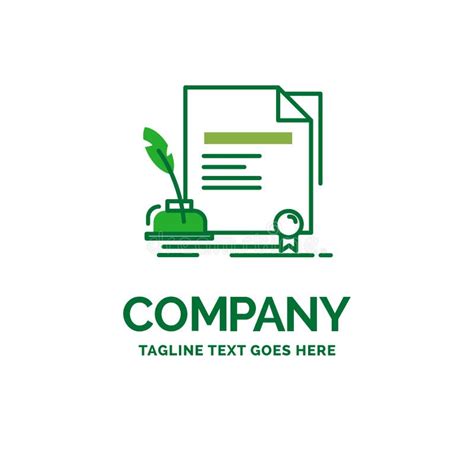 Contract Paper Document Agreement Award Flat Business Logo T Stock