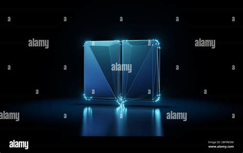 3d Rendering Wireframe Digital Techno Neon Glowing Symbol Of Open Book With Shining Dots On