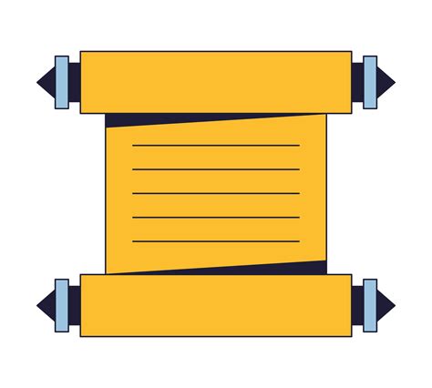 Ancient Manuscript Flat Line Color Isolated Vector Object Message On