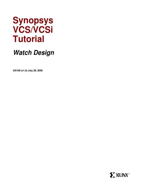Synopsys Vcsvcsi Tutorial Watch Design Pdf Hardware Description Language Library Computing