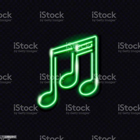 네온 녹색 어두운 배경에 고립 된 음표 아이콘 빛나는 음악 개념에 대 한 디자인 요소 로고 배너 전단지 벡터 10 Eps 일러스트입니다 네온에 대한 스톡 벡터 아트 및 기타