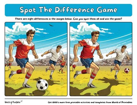 Spot The Difference Football Games World Of Printables
