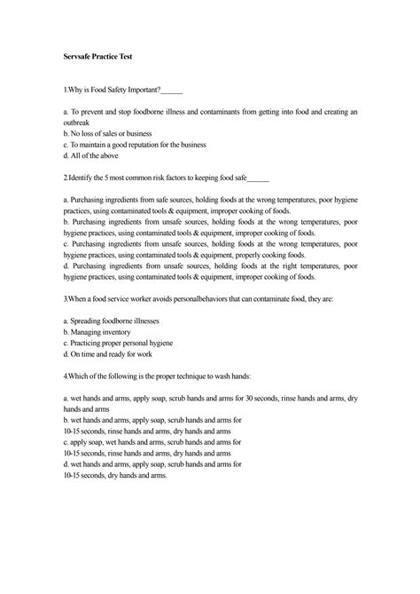 SOLUTION Servsafe Practice Exam Studypool