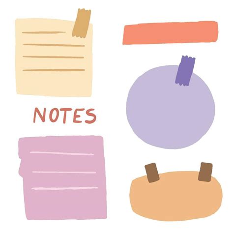 Note Paper With Pin Binder Clip Push Pin Adhesive Tape And Tack 32404097 Vector Art At Vecteezy