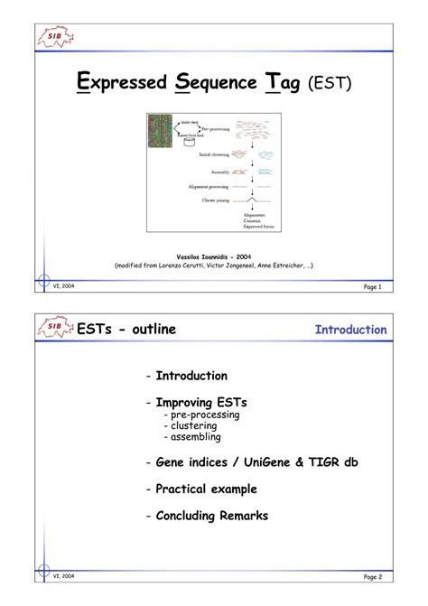 Expressed Sequence Tag EST