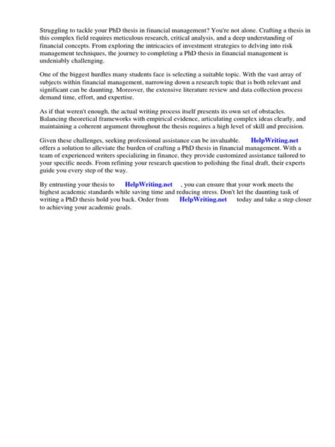 Phd Thesis Topics In Financial Management Pdf Thesis Doctor Of Philosophy