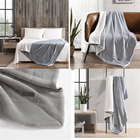 Eddie Bauer Ultra Plush Collection Throw Blanket Reversible Markdown