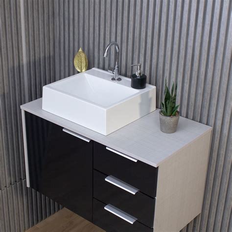 Gabinete Para Banheiro Com Cuba 60cm Em Mdf Firenze Rivezza Madeiramadeira