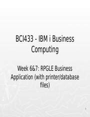 Developing RPGLE Business Applications With Printer And Database Course Hero