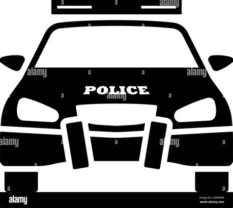 Police Car Icon Black Stencil Design Vector Illustration Stock Vector