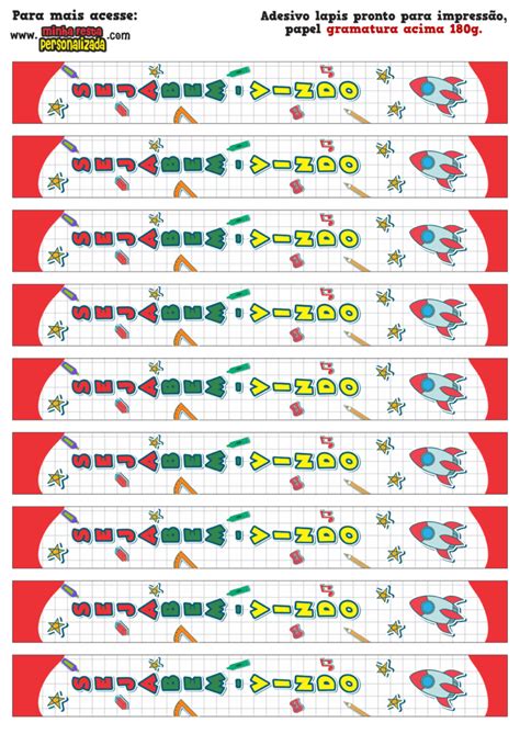 Cartão Para Lápis Volta as Aulas Modelo