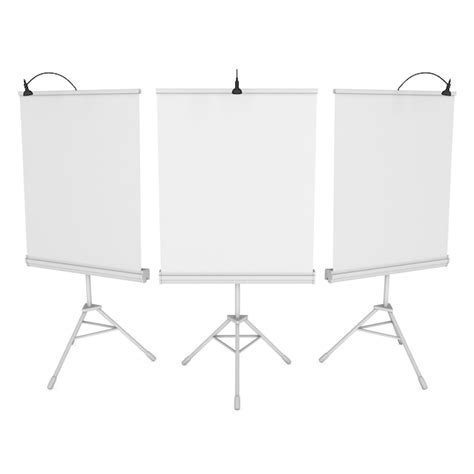 삼각대에 빈 롤업 엑스포 배너 스탠드 프리미엄 사진