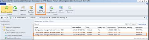 Sccm Configmgr Update 1604 Update Available For Technical Preview 4 All About Microsoft