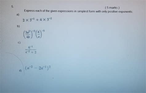 Solved 5 5 Marks Express Each Of The Given Expressions In