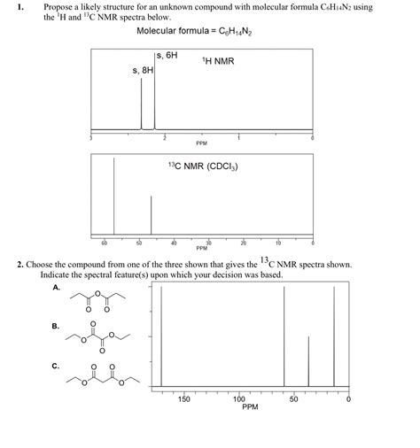 [solved] 1 Propose A Likely Structure For An Unknown Compound With Course Hero