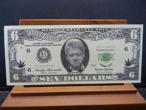 Bill Clinton Sex Dollars Novelty Note Monika