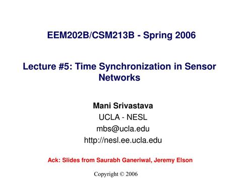 Ppt Lecture 5 Time Synchronization In Sensor Networks Powerpoint Presentation Id4548135