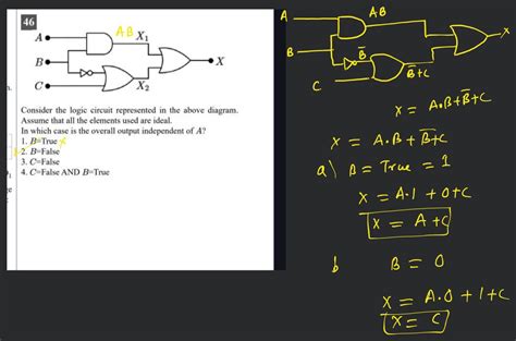 46 Consider The Logic Circuit Represented In The Above Diagram Assume Th