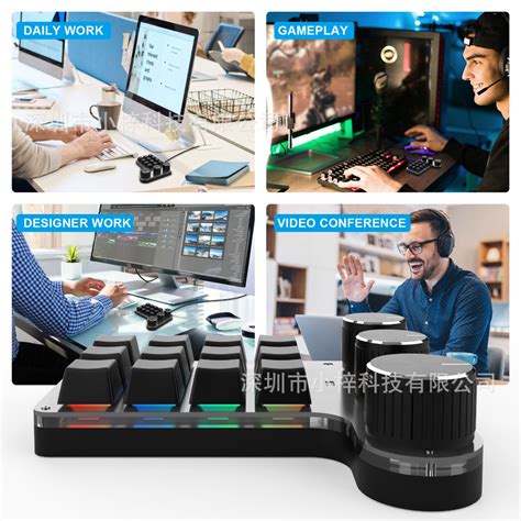 Custom Macro Keyboard Hot Swap Mini 9 Keys 3 Knob Rgb Program 18 Characters Wirelesss Bt