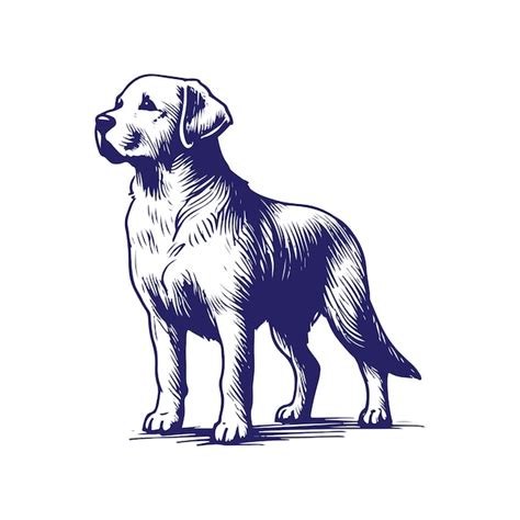 Detailed Sketch Of A Standing Labrador Retriever Premium Ai Generated